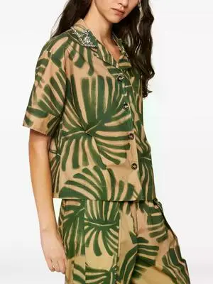 TWINSET Printed Shirt With Embellished Collar - Neutrals