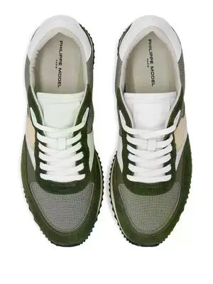 Philippe Model Suede Panelled Trainers - Green