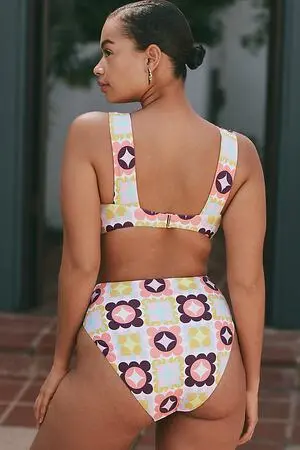 CELANDINE X Holly Clarke Mari High-waist Bikini Bottoms - Pink Pattern