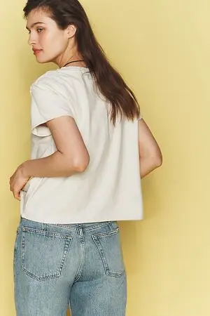 Maeve Cotton Boxy T-shirt With Dog Illustration