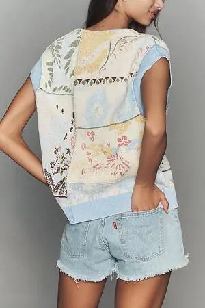 PILCRO Floral Cardigan Sweater