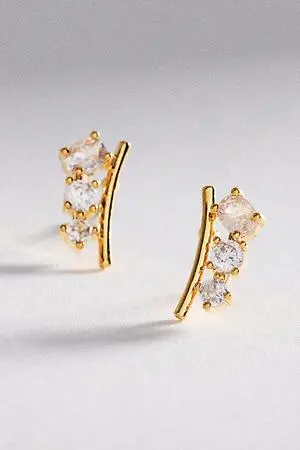 Anthropologie Icon Post Floral Stud Earrings Clear