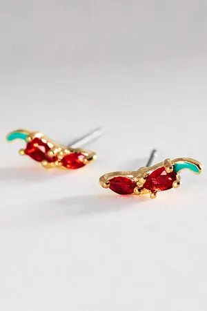 Anthropologie Icon Post Floral Stud Earrings Pepper