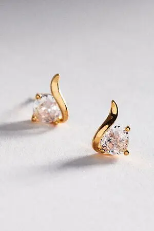 Anthropologie Icon Post Floral Stud Earrings Silver