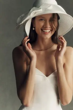 San Diego Hat Bow Sun Hat - White