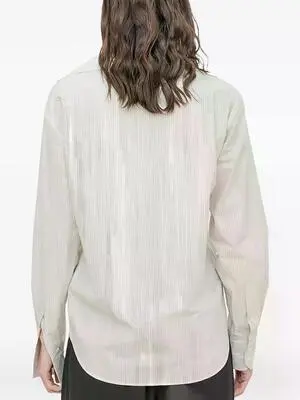 MAISON MARGIELA Pinstripe V-neck Shirt - Blue