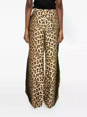 Sportmax Leopard-print Silk Trousers - Neutrals