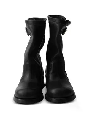 Prada Leather Mid-calf Buckled Boots