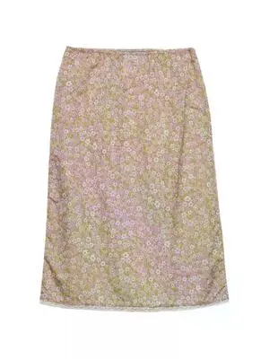 Prada Floral-print Re-nylon Midi Skirt - Pink