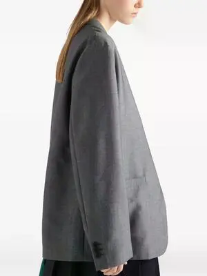 Prada Single-breasted Kid-mohair Jacket - Grey