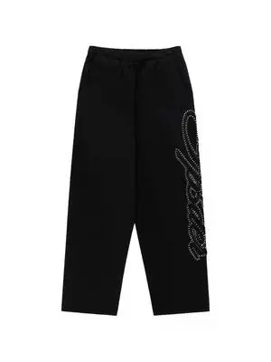 SP5DER Rhinestone-embellished Track Pants - Black
