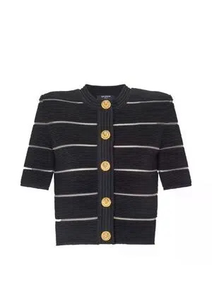 Balmain Short-sleeve Cardigan - Black