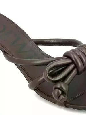 Loewe Flamenco Knot Leather Sandals - Brown