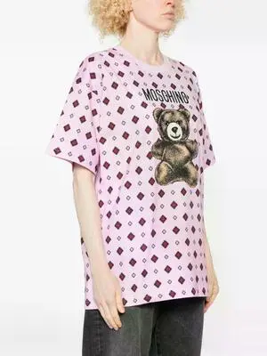 Moschino Teddy Bear Geometric Print T-shirt - Pink