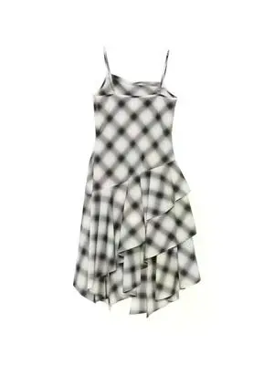 FENG CHEN WANG Check-pattern Midi Dress With Ruffle Detail
