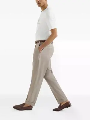 Brunello Cucinelli Virgin Wool Fresco Pleated Trousers