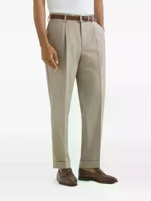 Brunello Cucinelli Virgin Wool Fresco Pleated Trousers