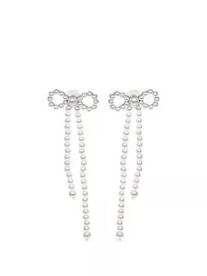 SELF-PORTRAIT Bow Earrings - Silver