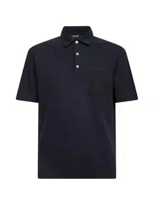 Zegna Patch Pocket Cotton Polo Shirt - Blue