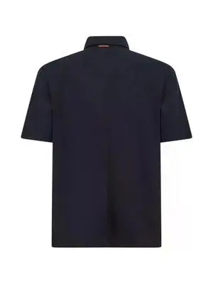 Zegna Patch Pocket Cotton Polo Shirt - Blue