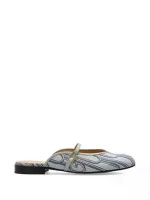 Furla Etoile Leather Mules With Strap Detail - Blue