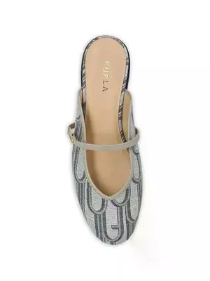 Furla Etoile Leather Mules With Strap Detail - Blue