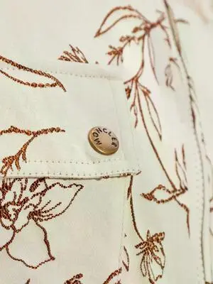 Moncler Nepeta Floral-print Hooded Jacket - Neutrals