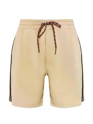 Moncler Striped Cotton Shorts With Drawstring Detail