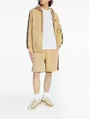 Moncler Striped Cotton Shorts With Drawstring Detail