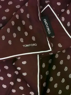 TOM FORD Paisley Twill Pocket Square - Red