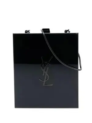 Saint Laurent 2017 Acrylic Tuxedo Box Clutch On Chain Crossbody Bag - Black