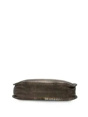 Fendi 2000-2010 Metallic Pebbled Leather Selleria Shoulder Bag