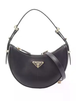 Prada 2013-2025 Small Soft Calf Arque Shoulder Bag - Black