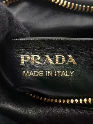 Prada 2013-2025 Small Soft Calf Arque Shoulder Bag - Black