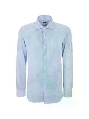 BARBA NAPOLI Cotton Striped Shirt - Blue