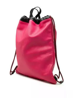 Gucci Leather Logo Drawstring Backpack