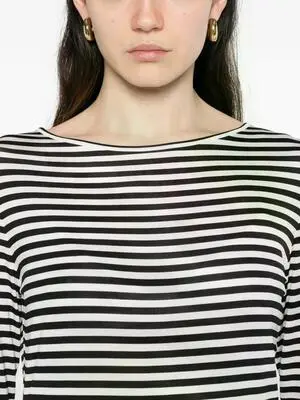 Marella Striped Three-quarter Sleeve Top