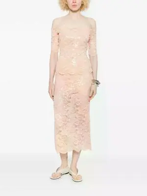 Rabanne Sequin Lace Midi Skirt