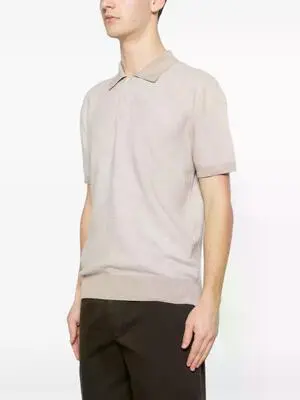 Canali Textured-knit Polo Shirt