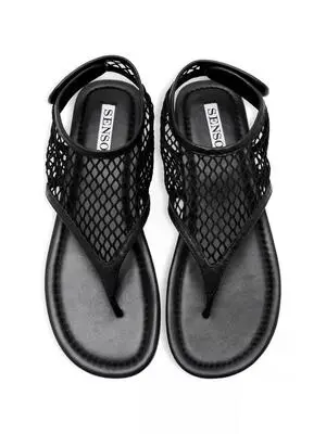 Senso Nika Fishnet Strap Sandals - Black