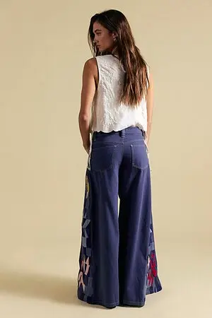 Free People We The Free Kaleidoscope Wide Leg Jeans