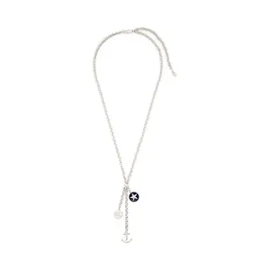 Ralph Lauren Sterling Silver Anchor Lariat Necklace