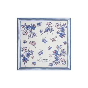 Ralph Lauren Logo Floral Silk Square Scarf