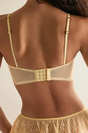 Free People Daisies For Days Longline Bra - Vanilla Custard Combo