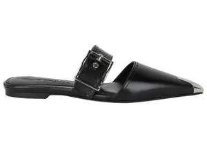 Alexander McQueen Punk Leather Flats - Black/silver