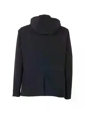 MOORER Hooded Buttoned Jacket - Blue