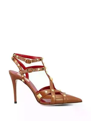 Valentino Garavani Studded Leather Pumps - Brown