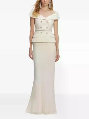SELF-PORTRAIT Embellished Belted Maxi Dress