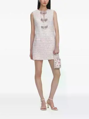 SELF-PORTRAIT Bow-detail Embellished Mini Dress - Pink
