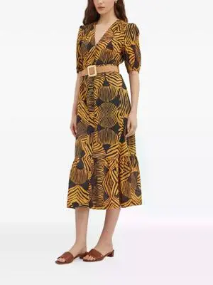 LA PETITE FRANÇAISE Racine Abstract-print Maxi Dress - Yellow